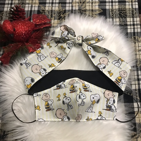 Handmade | Accessories | Charlie Brown N Snoopy Headbandface Mask ...